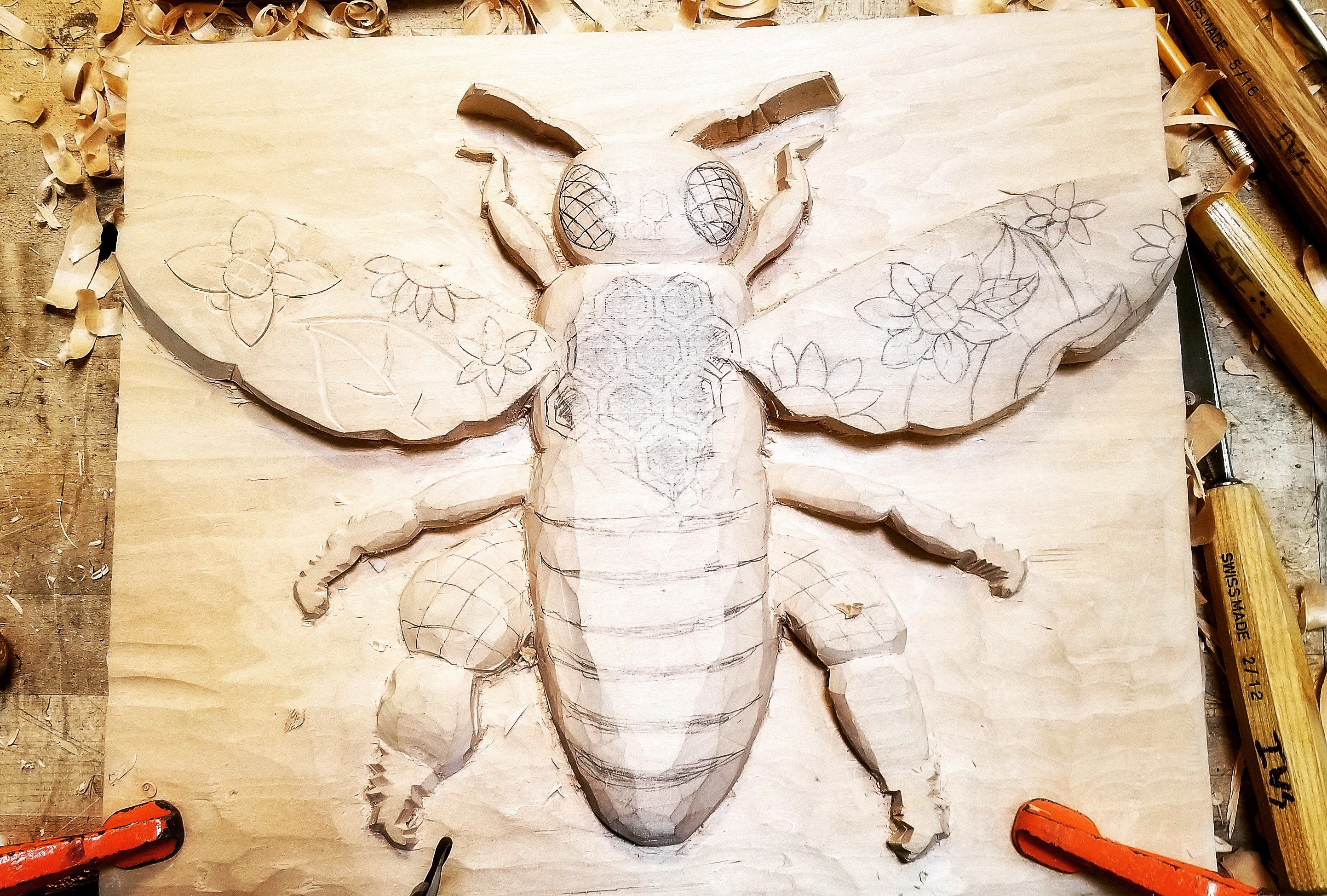Bee Carving – Art by Isabel W.S.